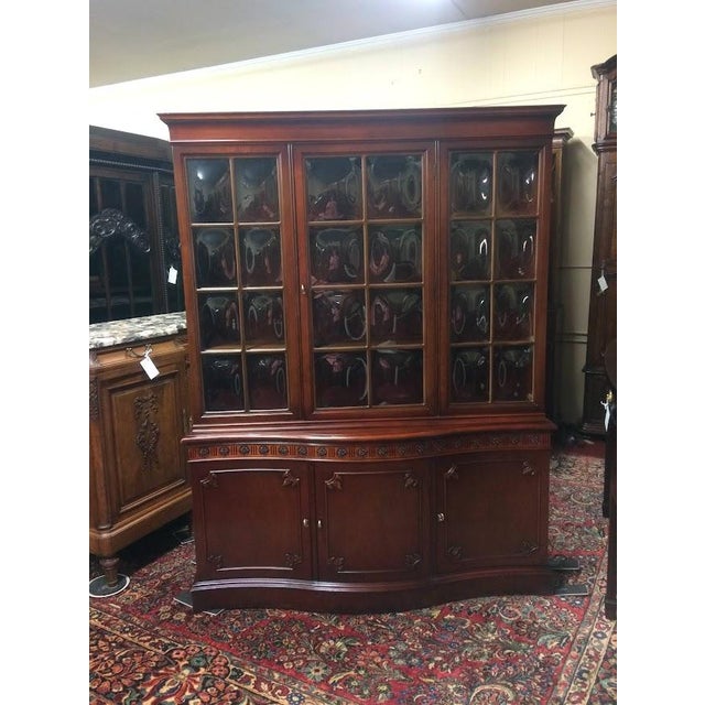 Federal Style China Cabinet, Bubble Glass Cabinet, Breakfront Two Piece ...