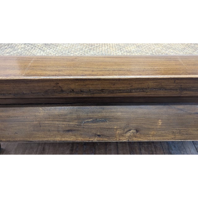 Antique Yumu Wood Rattan Top Low Table | Chairish