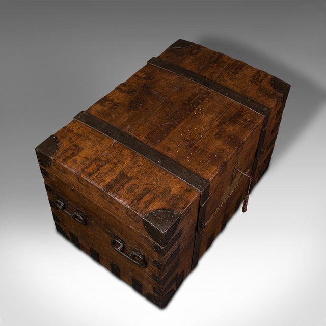 1850s Large Antique English Oak Victorian Silver Chest | Chairish