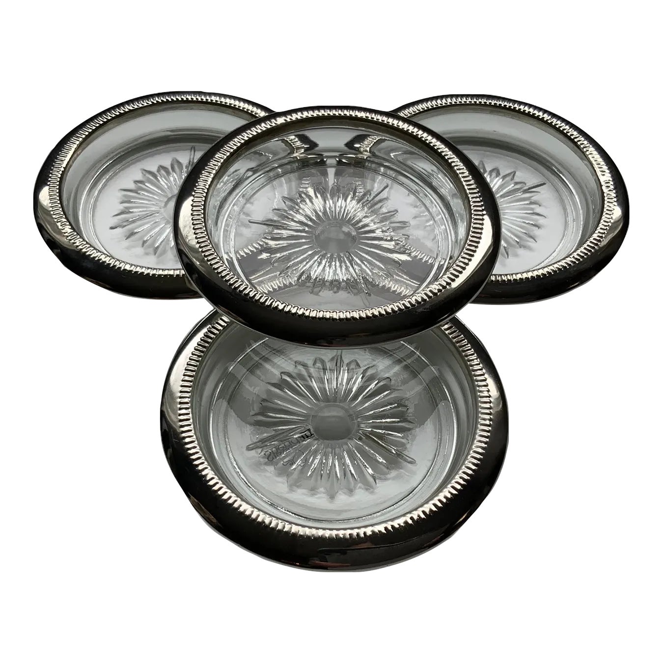 Sheridan Silverplated 4 Piece Coaster Set | Chairish