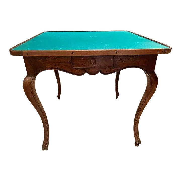 18th French Louis XV Walnut Game Table | Chairish