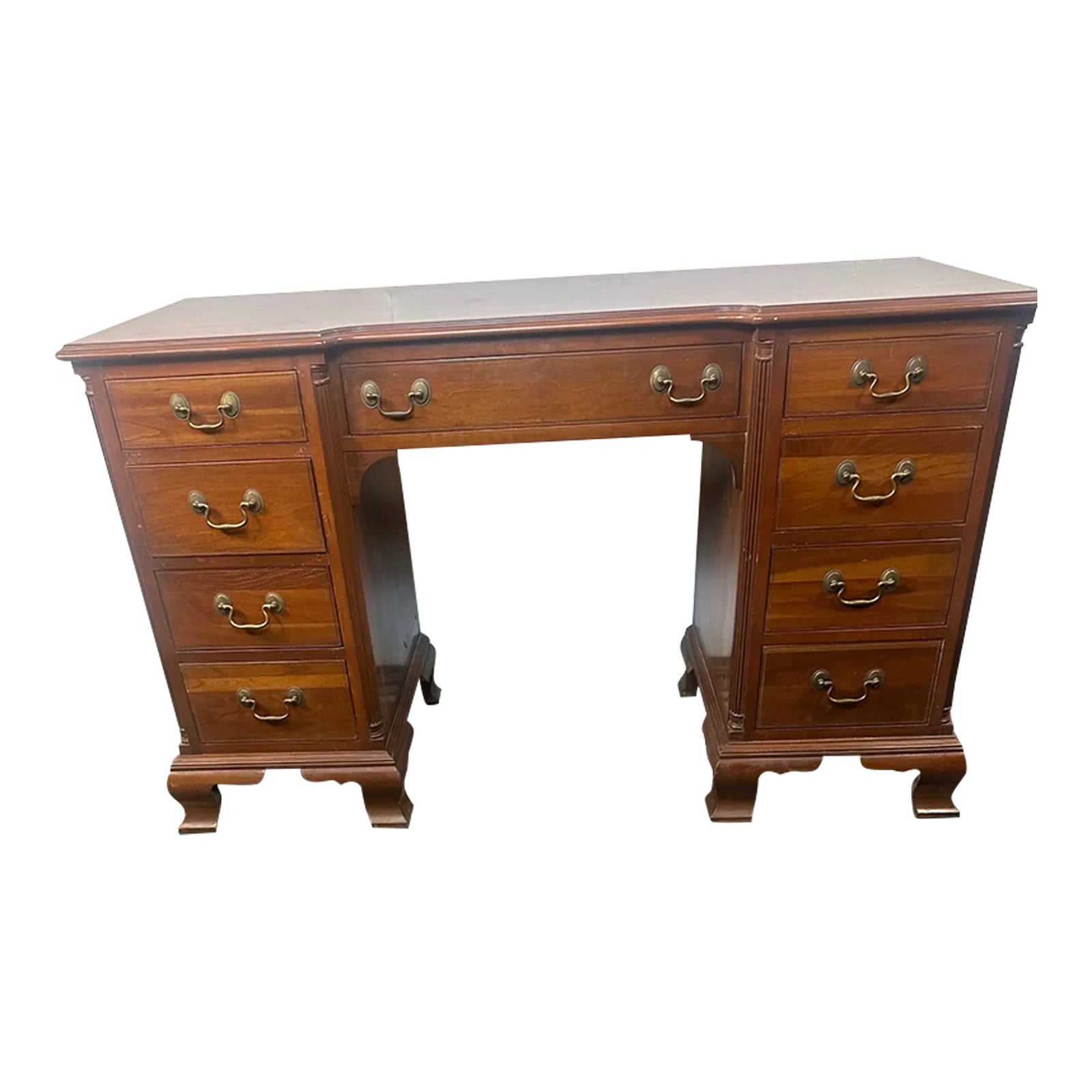 1960s Vintage Willett Wildwood Cherry Partner Desk | Chairish