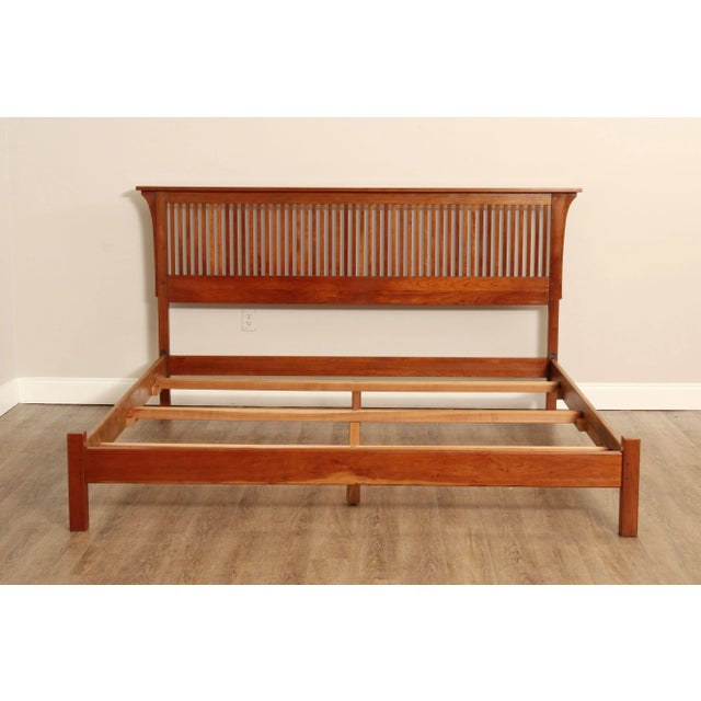 Stickley Mission Collection King Size Cherry Spindle Bed | Chairish