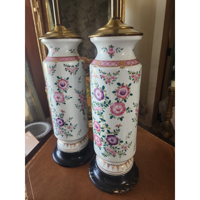 Pair of Chinese Export Samson Lamps | Chairish