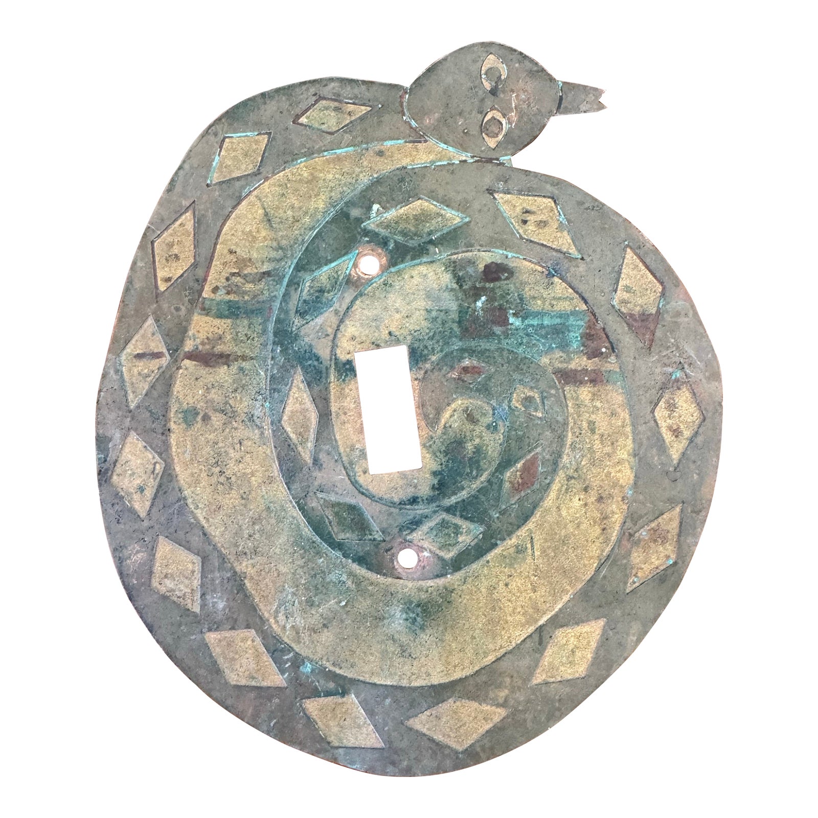 Semaki & Bird Copper Coiled Snake Single Light Switch Plate | Chairish