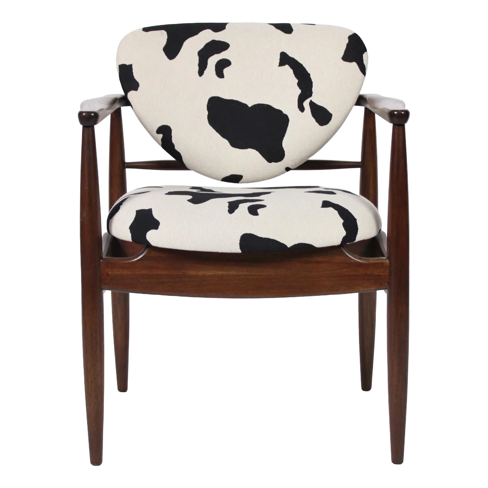 Mid 20th Century Vintage Restored Mid-Century Modern Cow Print Armchair ...