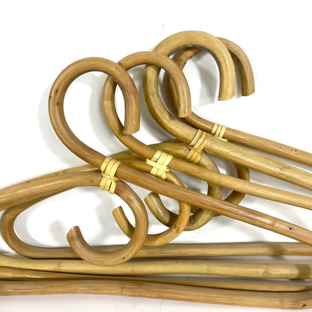 Mid 20th Century Vintage Bamboo Hangers Bent Curled - Set of 4 | Chairish