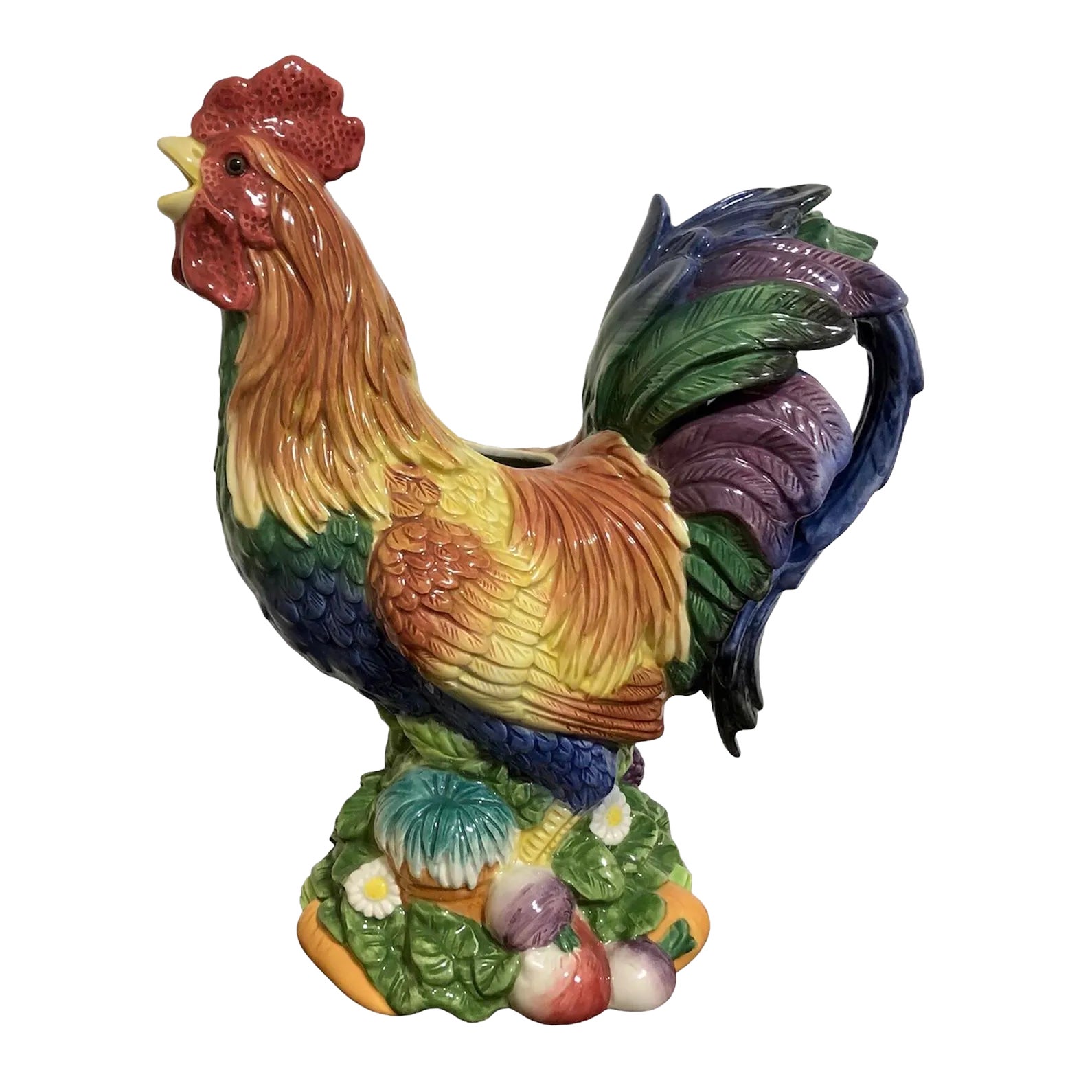 1990s Fitz and Floyd Coq Du Village Collection Crowing Rooster Pitcher ...
