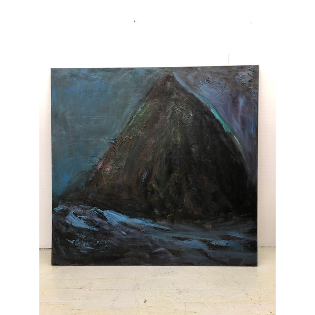 Oversized Original Mixed Media on Canvas Blue & Black Abstract Painting ...