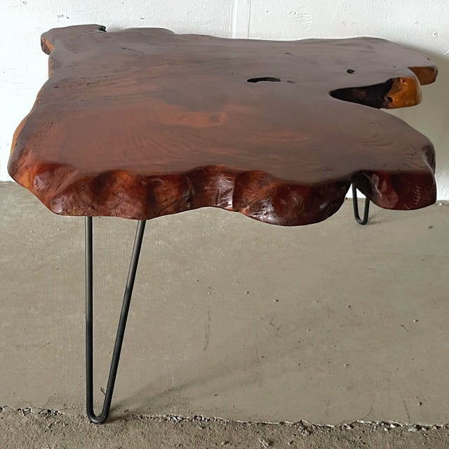 Vintage Modern Rustic Tree Slab Table | Chairish