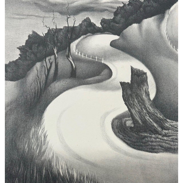 Original 1940 Bernard J Steffen 's Curve' Regionalist Landscape Wpa ...