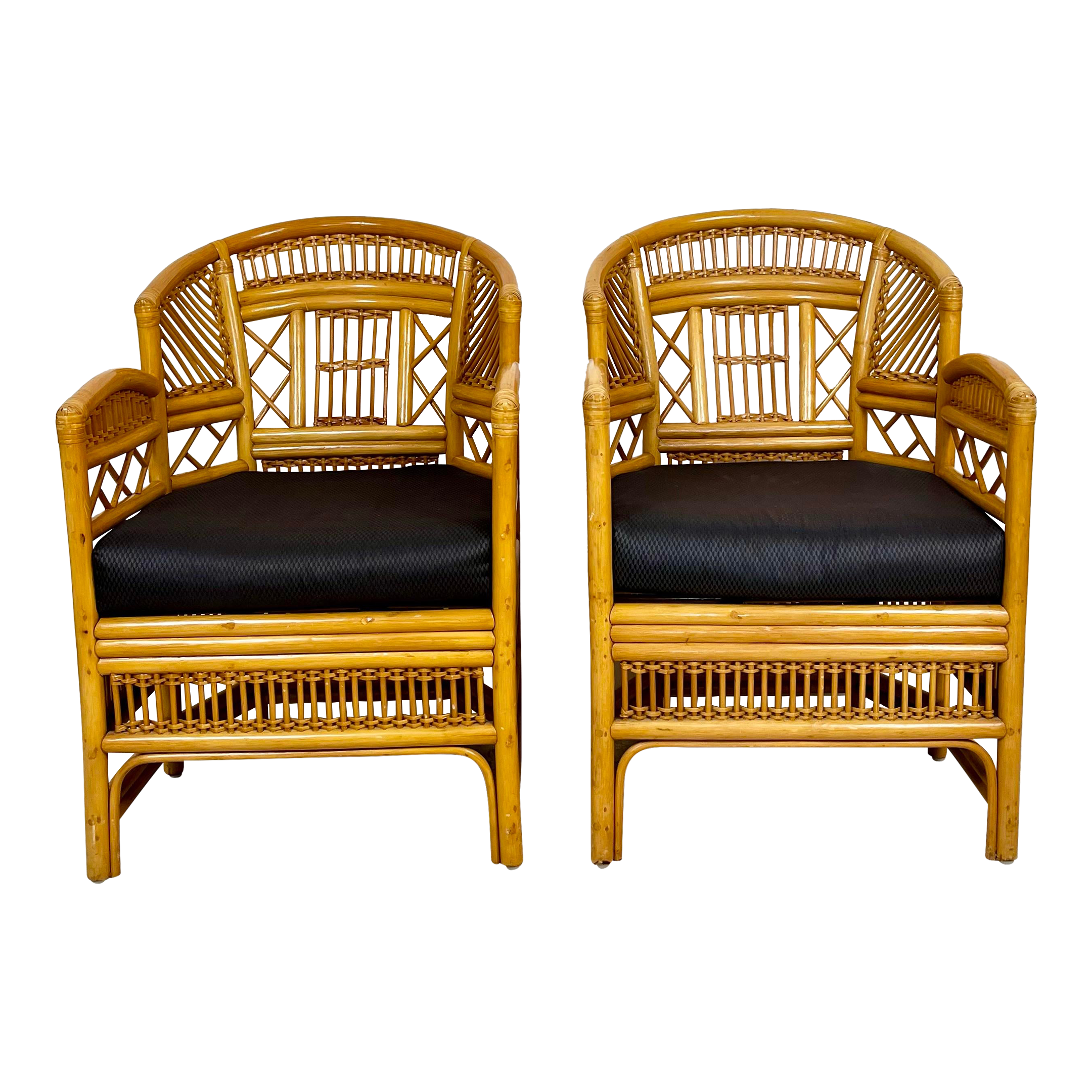 Vintage Rattan Brighton Style Chairs a Pair Chairish