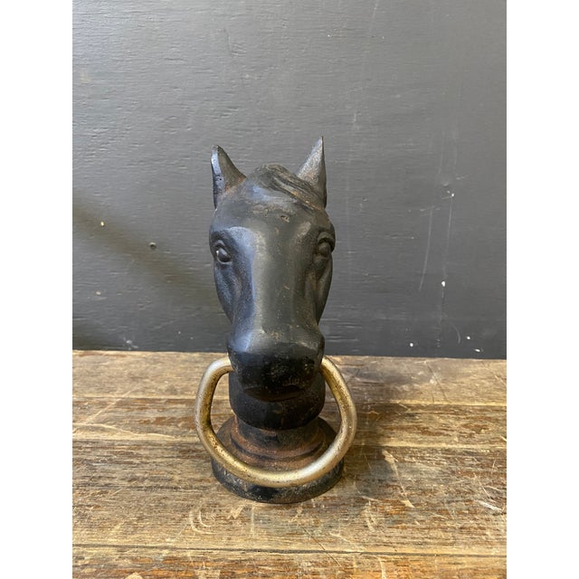 Vintage Cast Iron Horse Head Hitching Post | Chairish