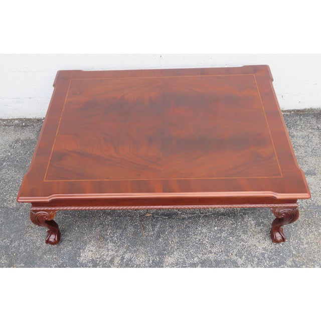Ethan Allen Ball and Claw Feet Mahogany Coffee Table | Chairish