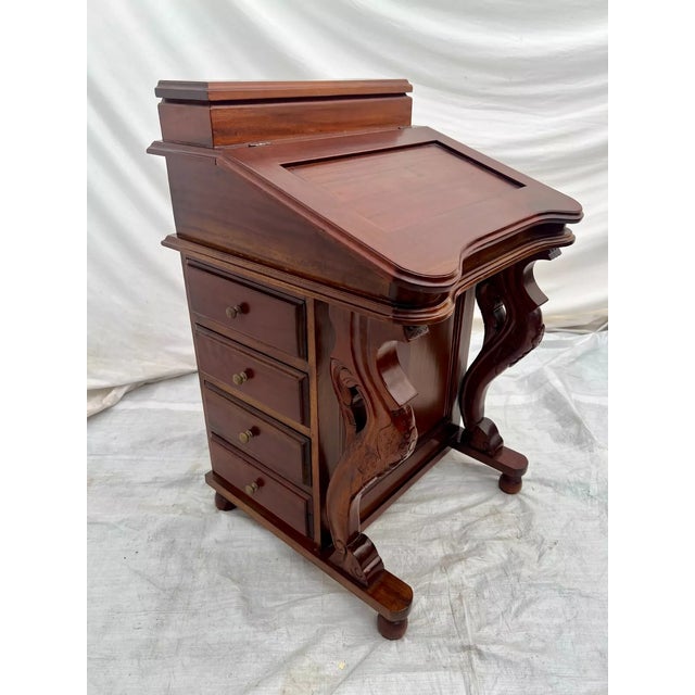 1970s Vintage Davenport Captains Artist Desk Mahogany Victorian Style ...