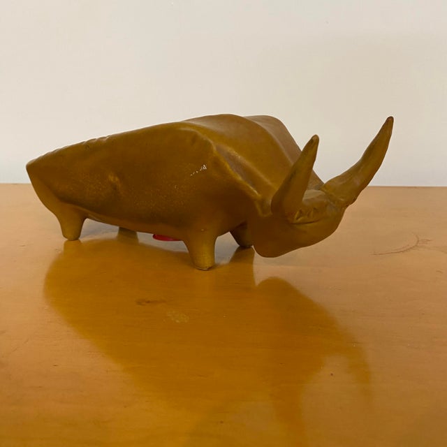 Mid Century Modern Ceramic Bull Coin Bank Bennington Pottery | Chairish