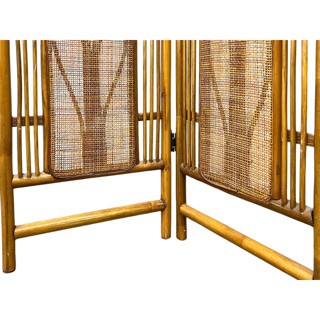 1970s Rattan and Cane Arched Screen | Chairish