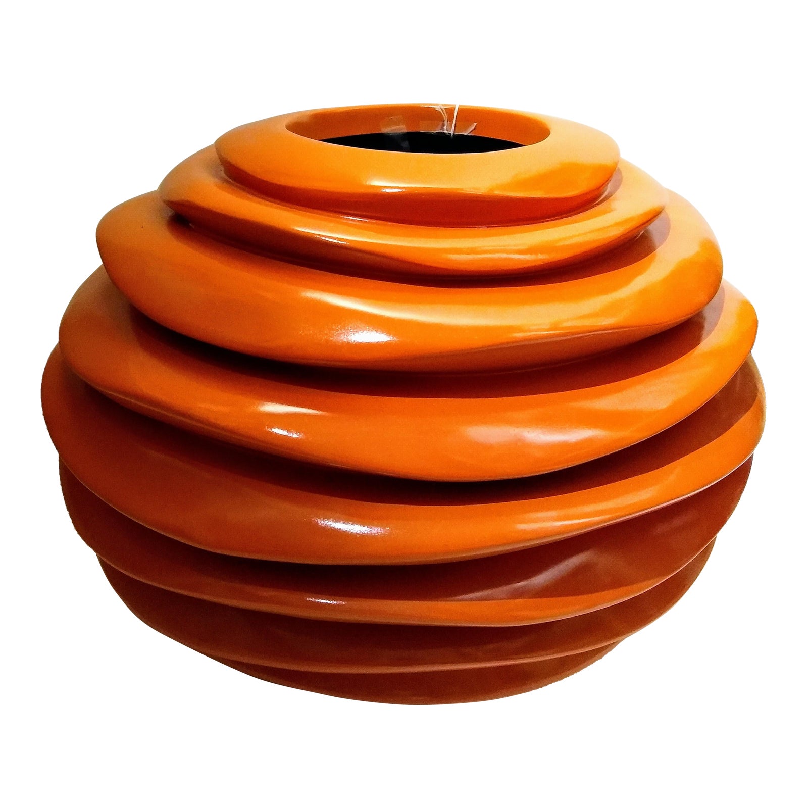 Phillips Collection Orange Spiral Bowl Planter | Chairish