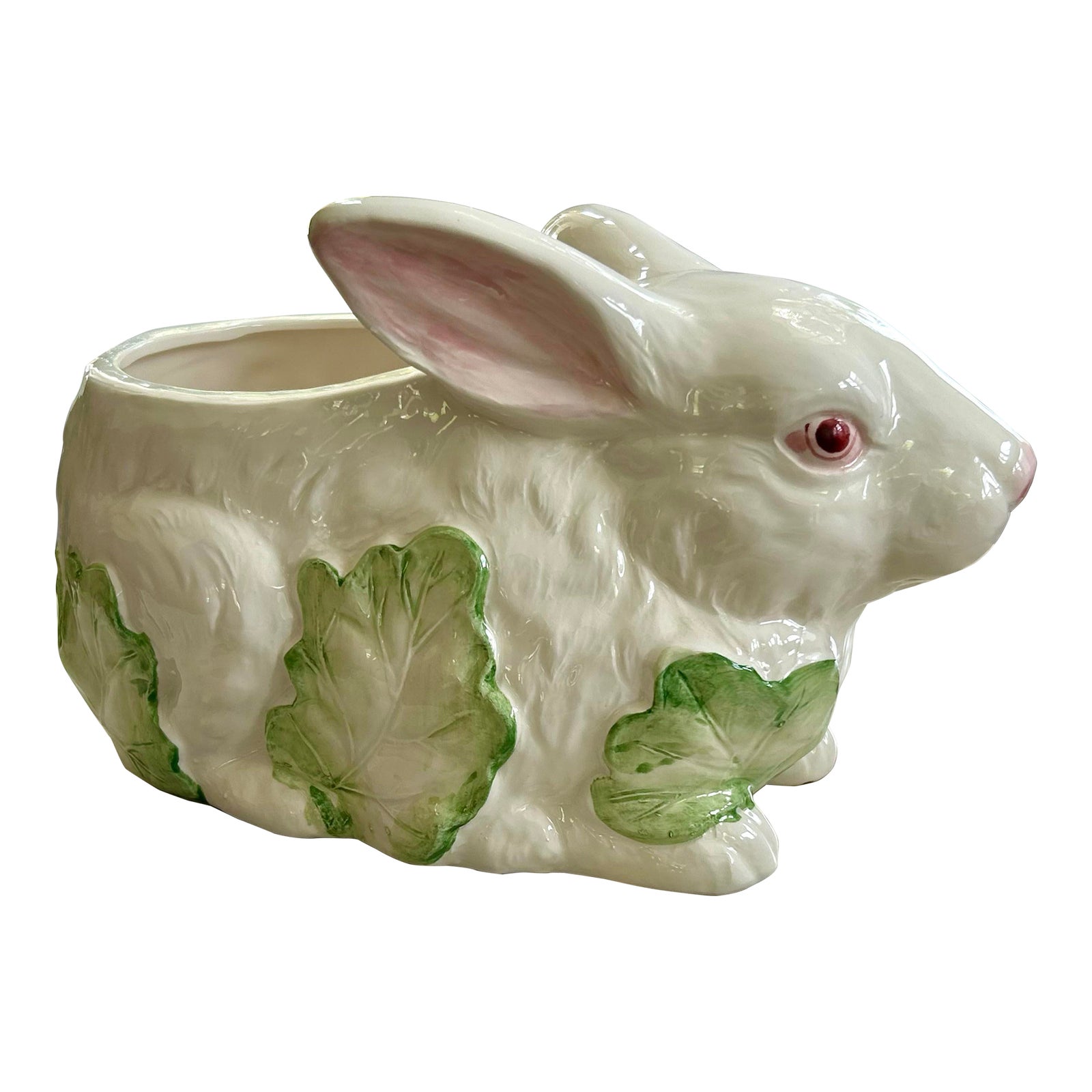 Vintage Ceramic Bunny Planter | Chairish