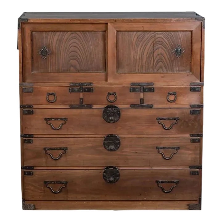 Early 20th Century Antique Japanese Cedar Merchant's Chest / Tansu ...
