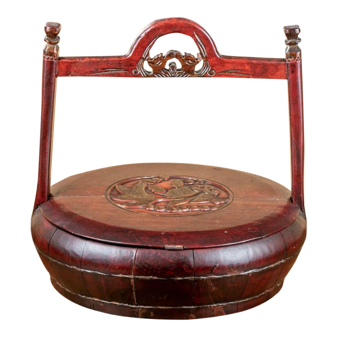 Antique Lacquered Chinese Elm Wood Rice Containers From Lillian August ...