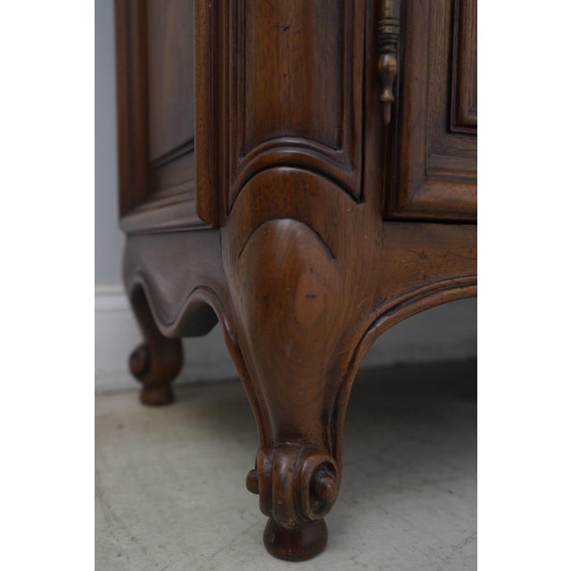 Karges French Style Walnut 4 Door China Cabinet | Chairish