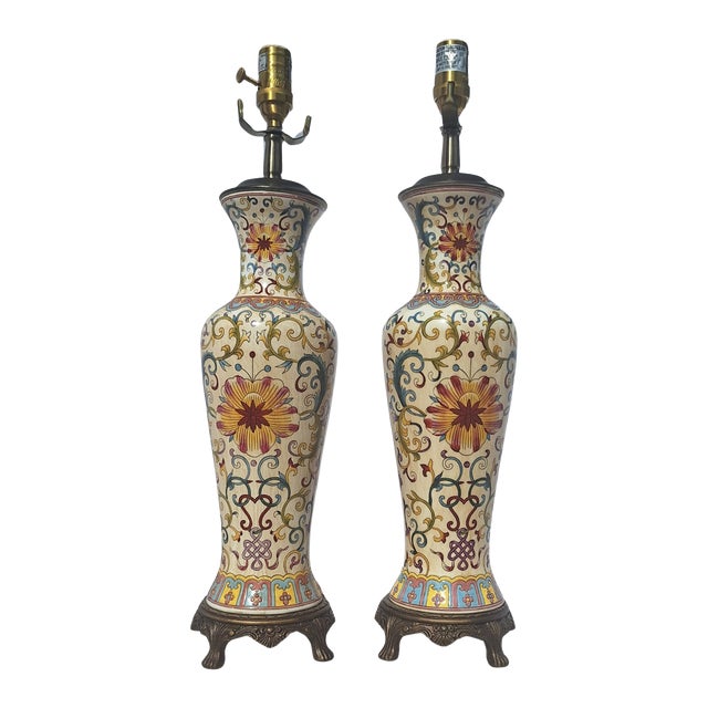 Vintage European Inspired Table Lamps - a Pair | Chairish