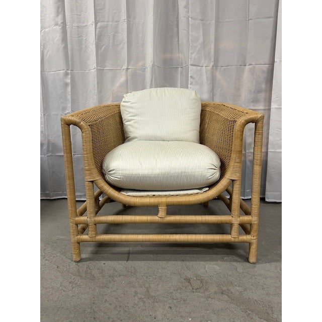 20th Century Jay Spectre Wicker Basket Chair for Century | Chairish