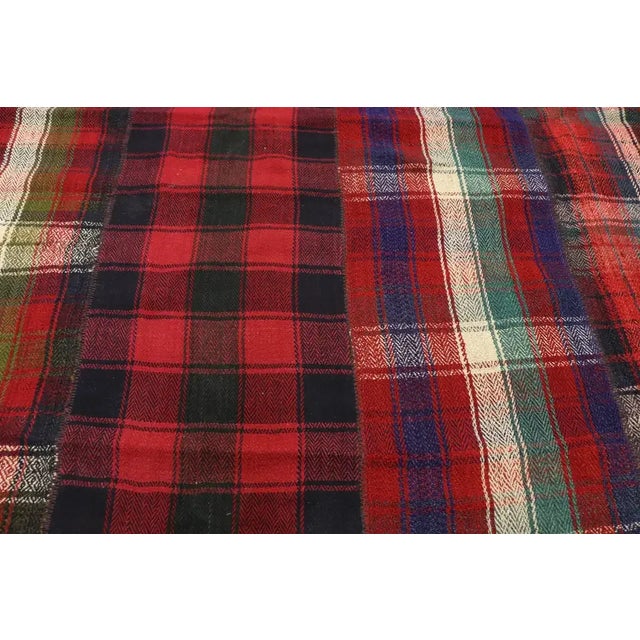 Vintage Kilim Tartan Plaid Rug - 12'11 x 15'02 | Chairish
