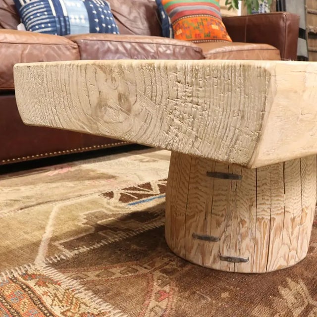 Vintage Rustic Reclaimed Pine Coffee Table | Chairish
