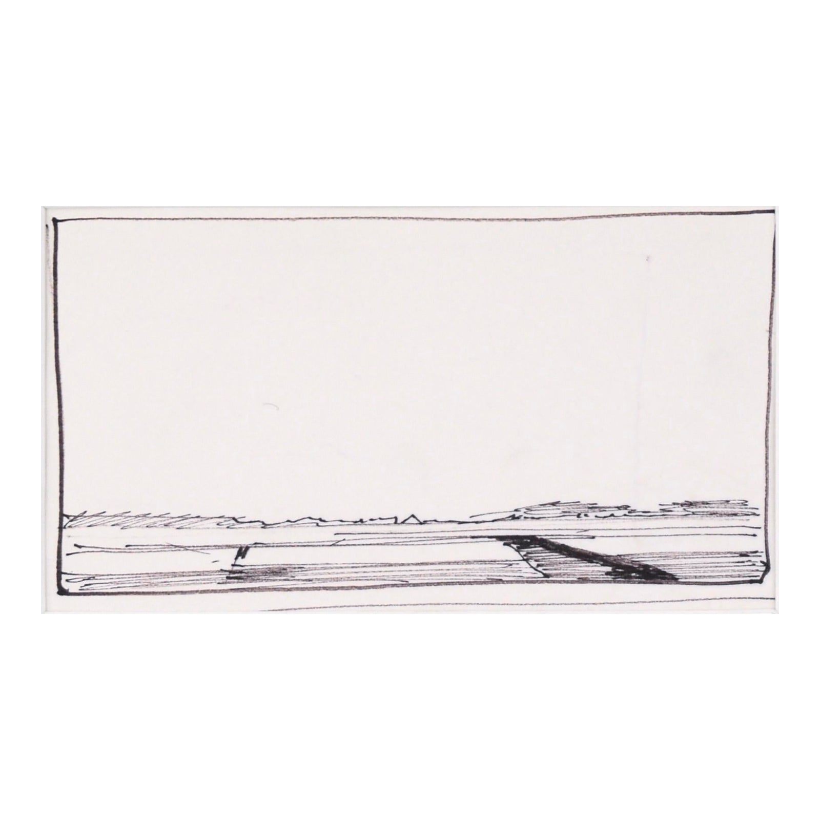 A Cloudless Sky - Line Drawing Landscape in Ink on Paper by Laurence ...