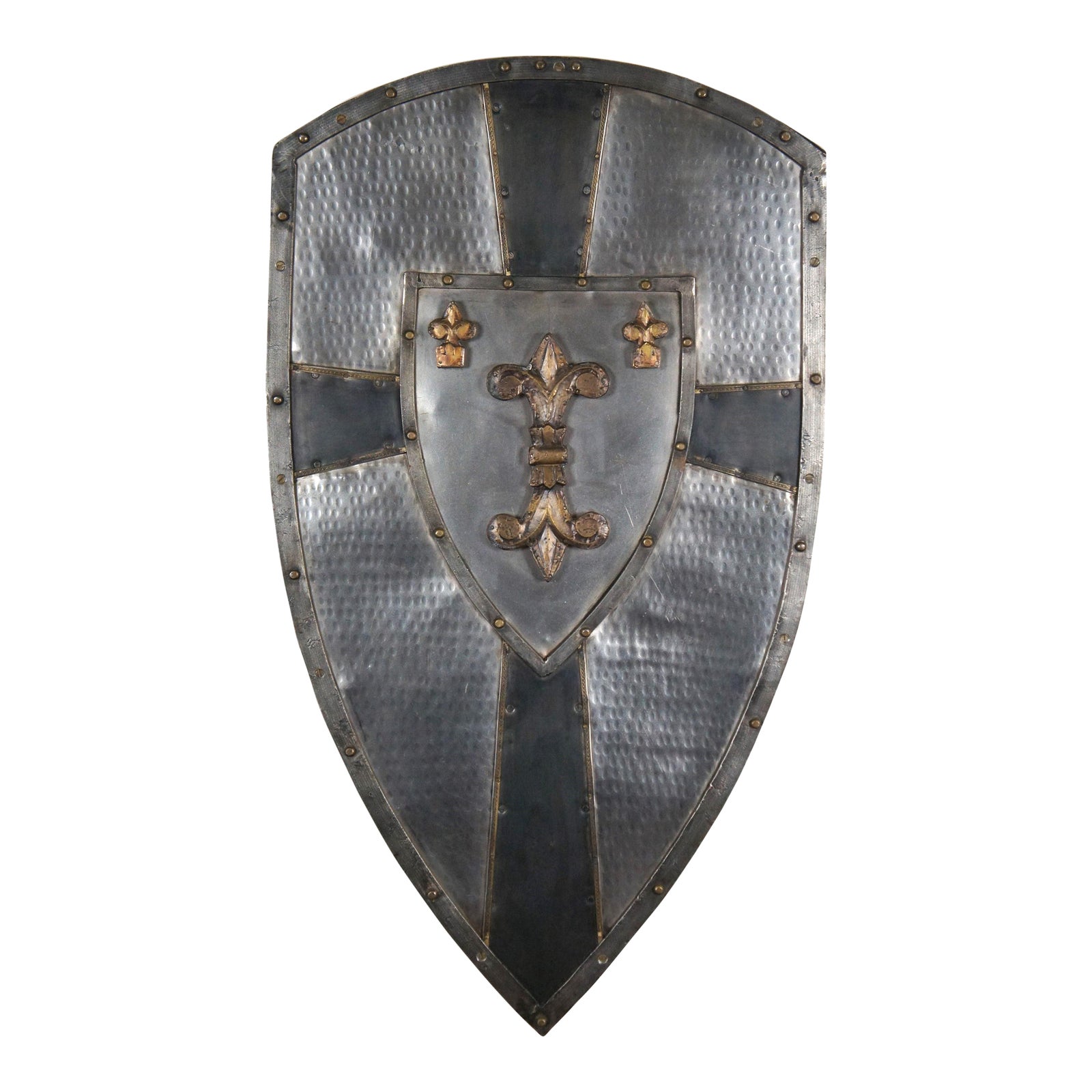 Mid 20th Century Charlemagne Hammered Metal French Crusader Knights ...