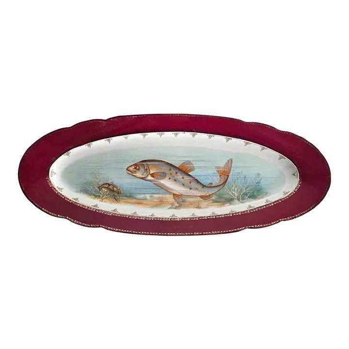 Imperial Crown China Oval Serving Platter Austrian Fish | Chairish