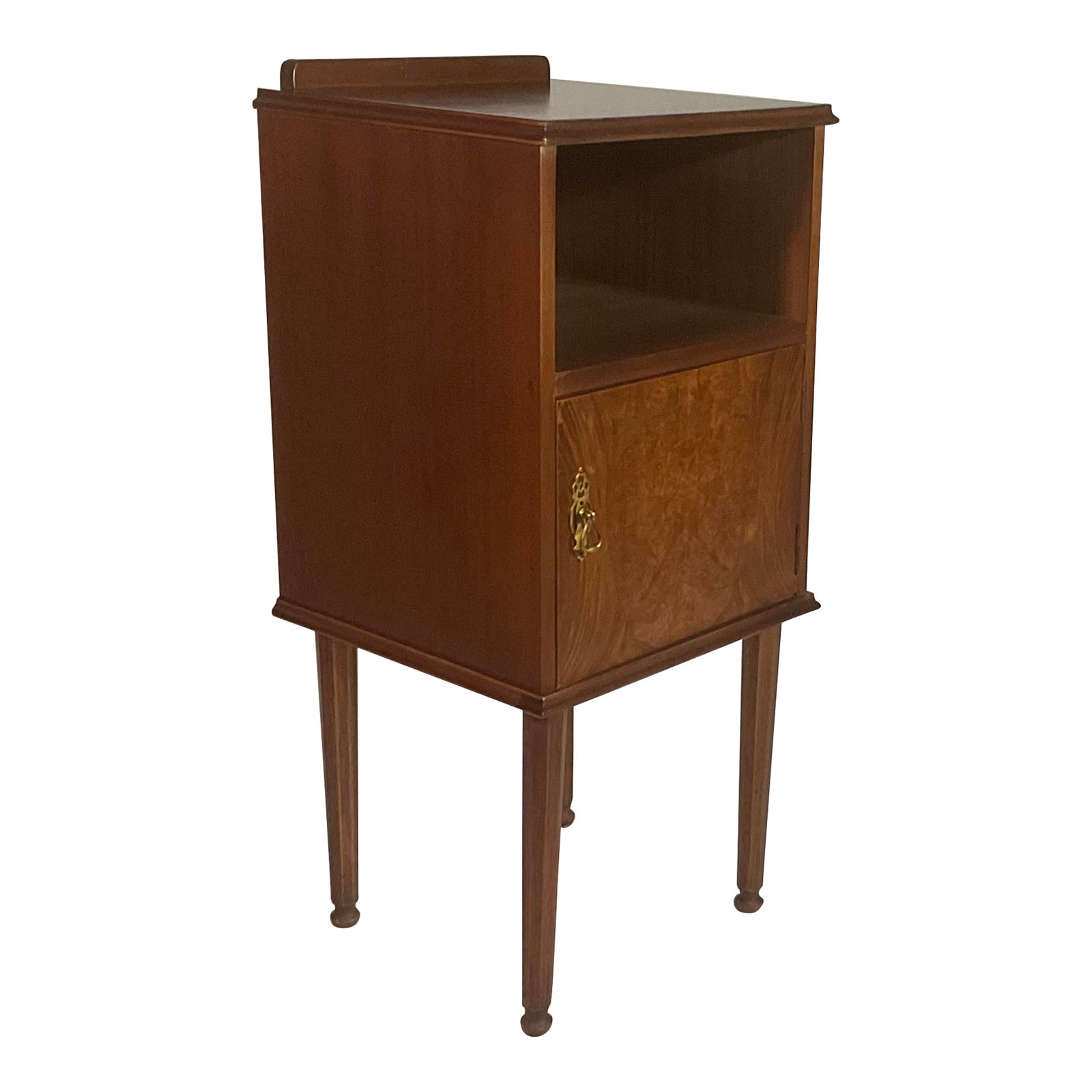 Mid Century Modern Cabinet Telephone Side Table Burl Maple, 1960s ...