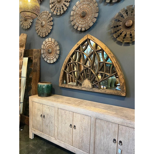 Arched Wood Transom Mirror | Chairish