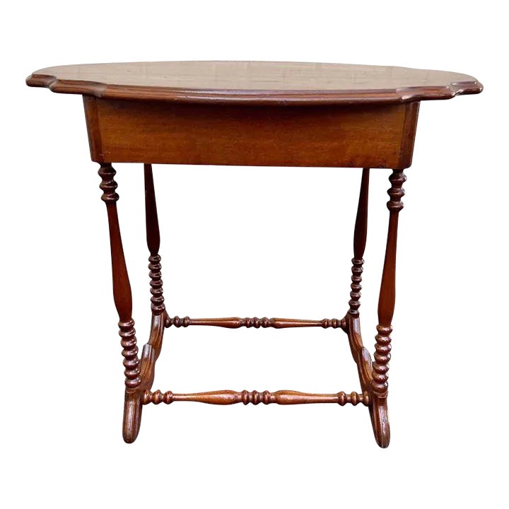 19th Century Antique Barley Twist Leg 1 Drawer Side Table With Knapp ...