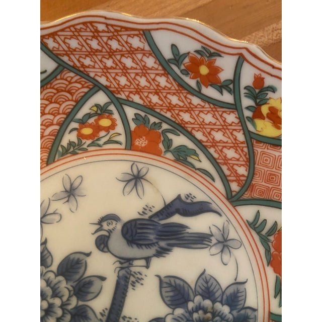 1970s Asian Style Plate With Bluebird From Japan | Chairish