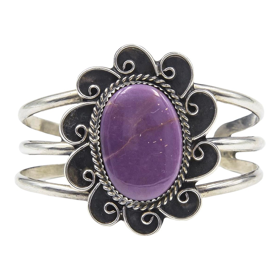 Late 20th Century Kay Johnson Southwest Jasper Sterling Silver Sun Cuff ...