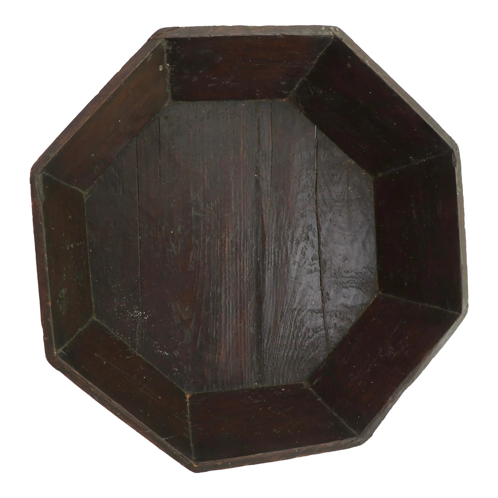 Late 20th Century Octagonal Centerpiece Wood Bowl | Chairish