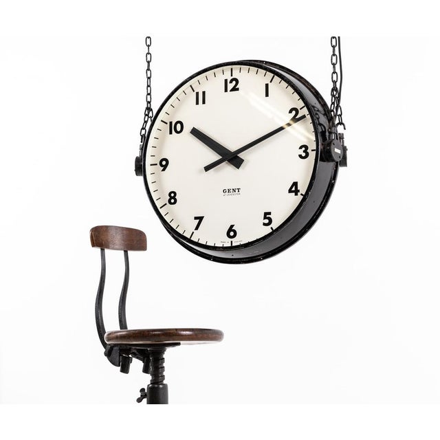 Large Double Sided Railway Clock from Gents of Leicester | Chairish