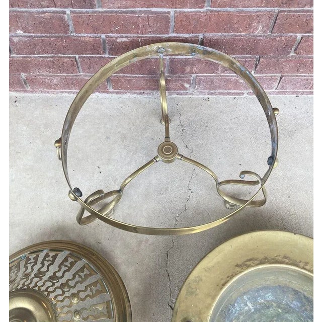 1960s Mid-Century Turkish Brass Pierced Domed Coal Fire Pit Brazier ...