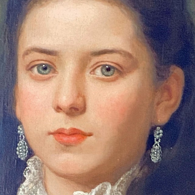 Late 19th Century Henry Augustus Loop Portrait of a Young Girl Oil ...