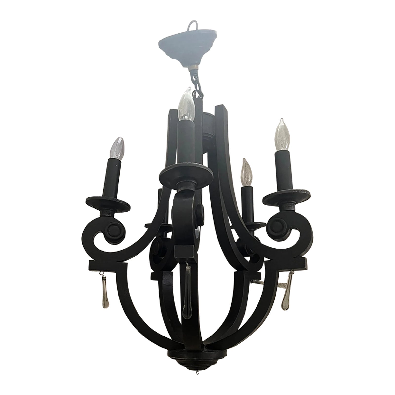 Ethan Allen Lisi Small Black Chandelier | Chairish