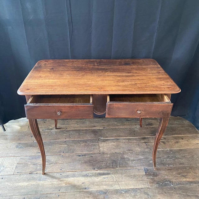 French Provincial Petite Desk or Side Table With 4 Sided Scalloped ...
