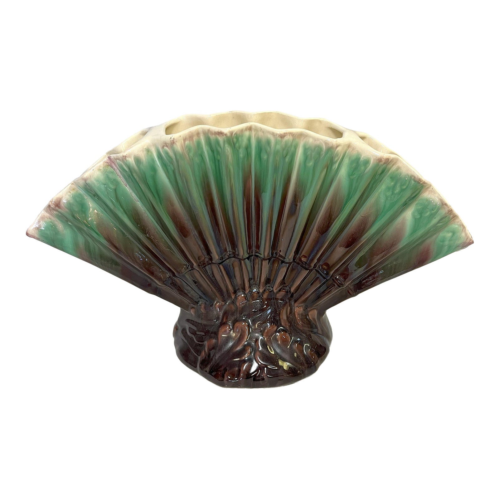 Vintage Royal Haeger Pottery Fan Vase | Chairish