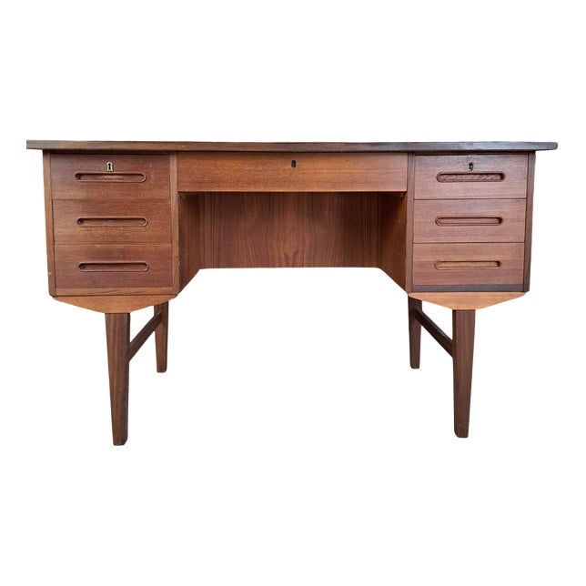 Vintage Scandinavian Teak Writing Desk | Chairish