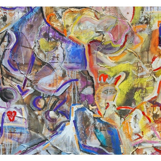 Abstract Mixed Media Painting 'Dada Lovecats' by Texas Artist Jason ...