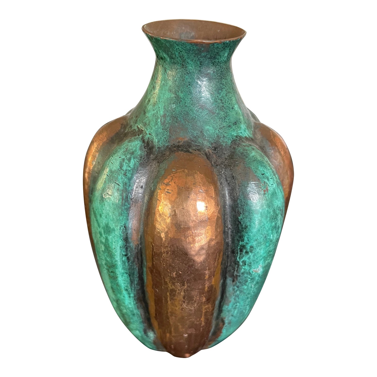 1980s Arts and Crafts Small Turquoise Vase | Chairish