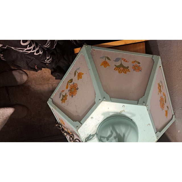 Vintage 1960s Hanging Kitchen Glass Panels Light Fixture 6 Glass Panels ...