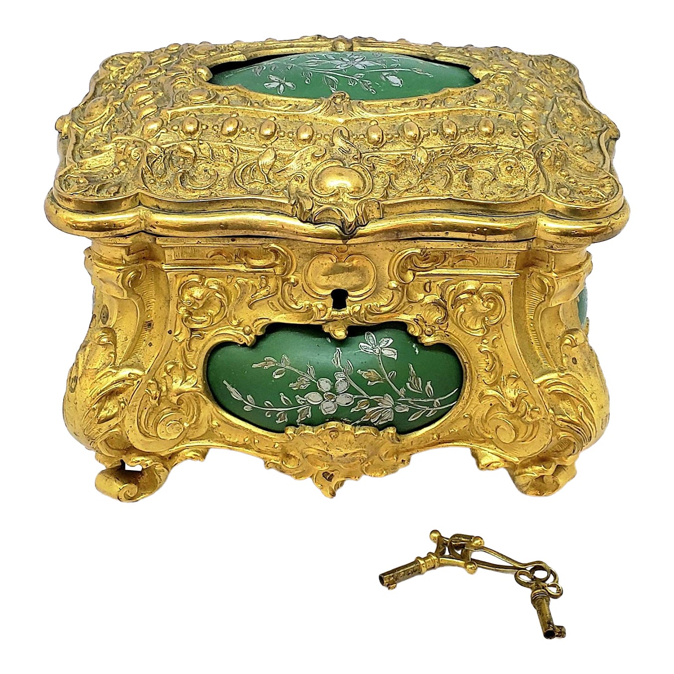 Vintage French Gilt Bronze Dore Box | Chairish
